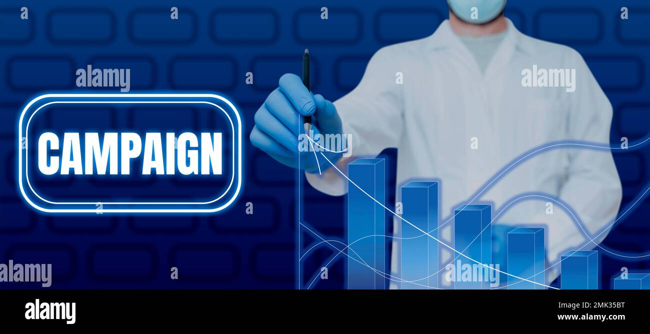 Conceptual display Campaign. Business idea organized course of action ...