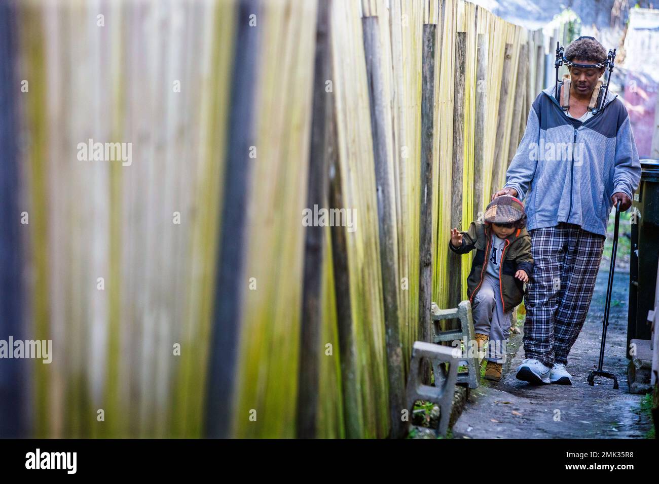 In this Wednesday, Feb. 13, 2019 photo, Elijah Carter, 3, walks with ...