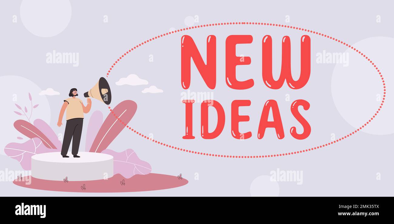 Text caption presenting New Ideas. Business idea something original or ...