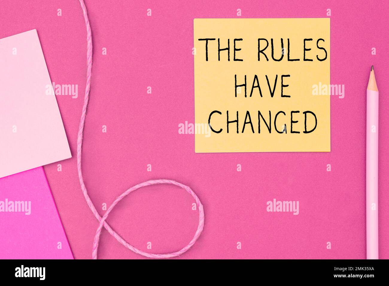 Text caption presenting The Rules Have Changed. Word Written on the ...