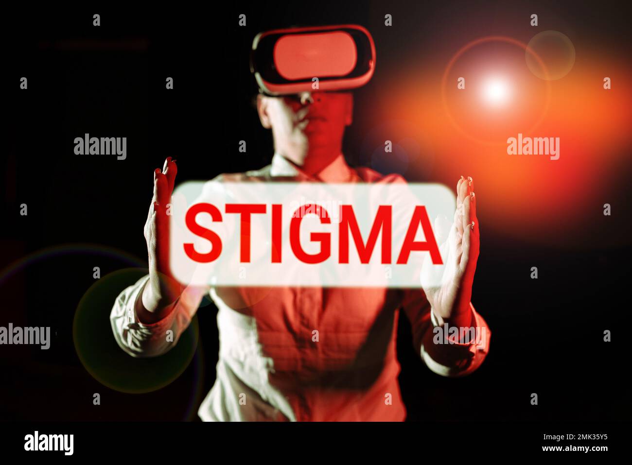 Hand writing sign Stigma. Business showcase feeling of disapproval that ...