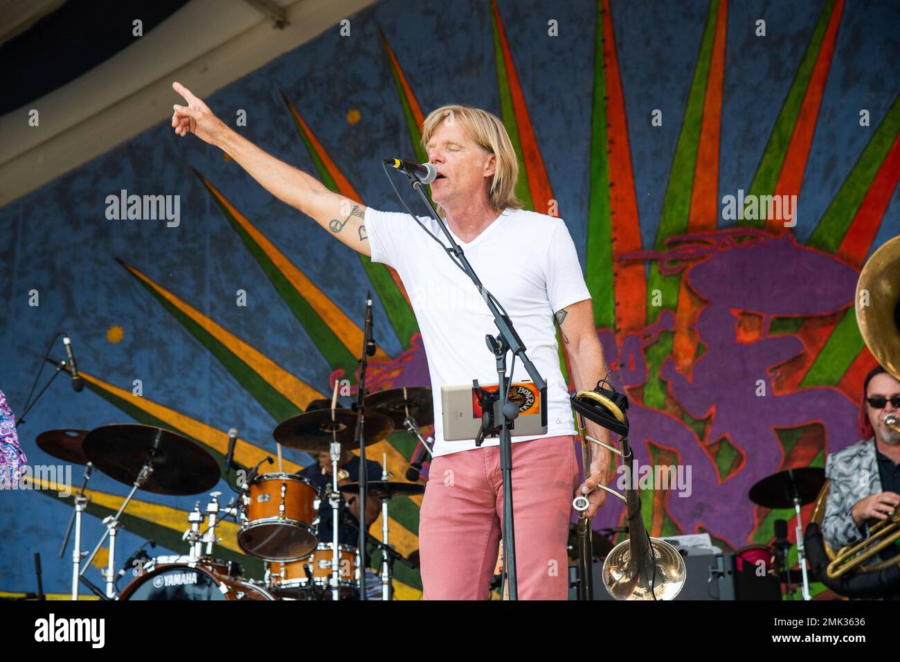 Bonerama performs at the New Orleans Jazz and Heritage Festival on Friday, April 26, 2019, in ...