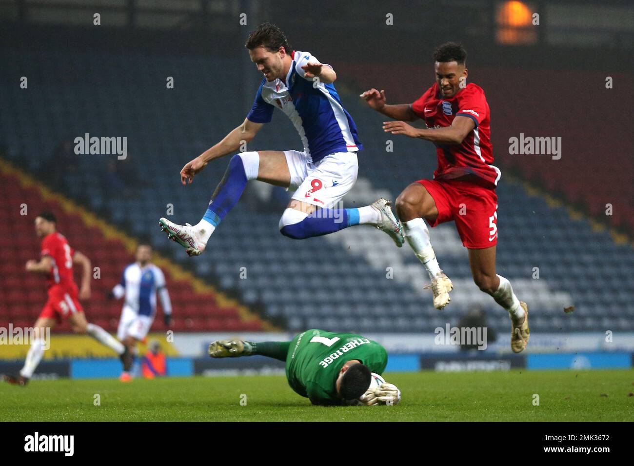 Birmingham City goalkeeper Neil Etheridge claims the ball as Blackburn ...