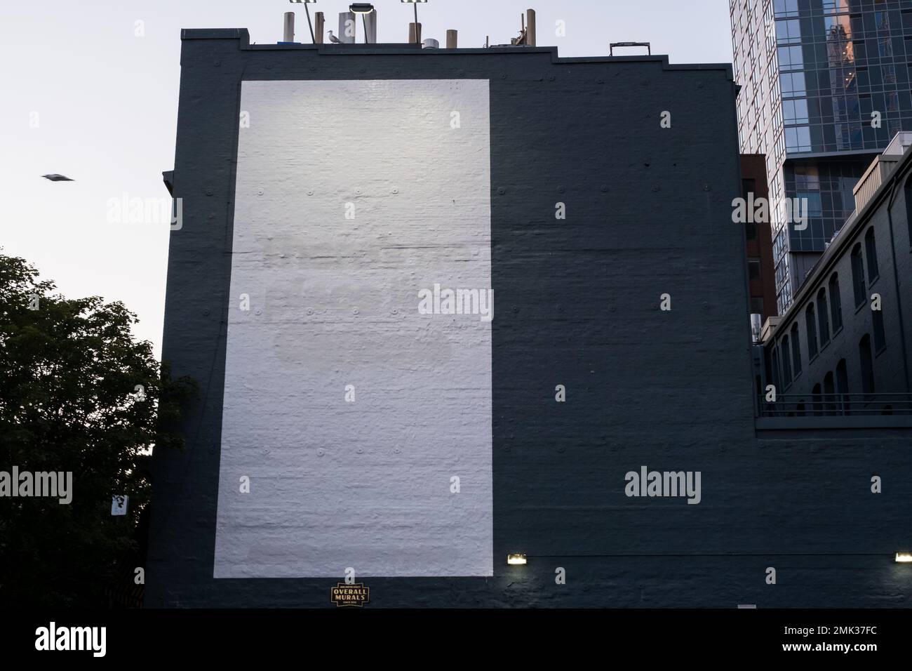 Seattle, USA. 30 Aug, 2022. Blank Ad wall on 1st ave in downtown Stock ...