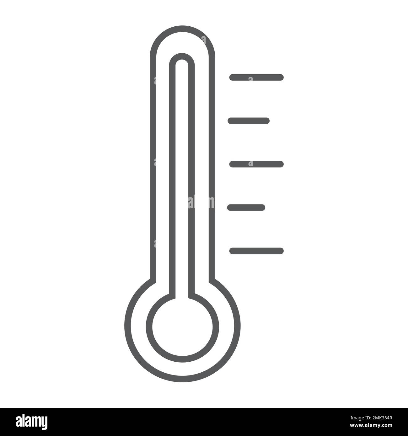 Thermometer thin line icon, measurement and instrument, temperature ...