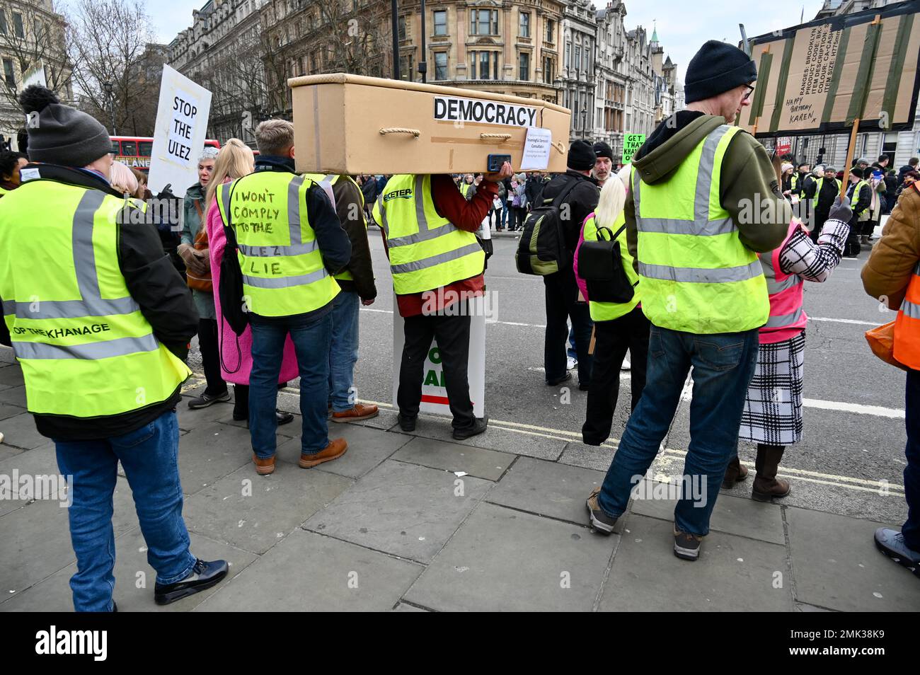 London Uk Protest Against Mayor Sadiq Khans Proposed Expansion Of
