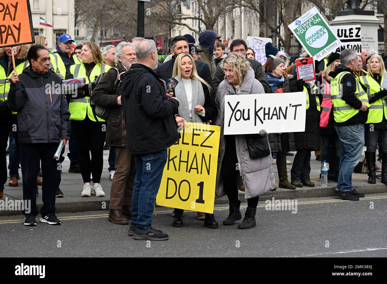 London, UK. Protest against Mayor Sadiq Khan's proposed expansion of ...