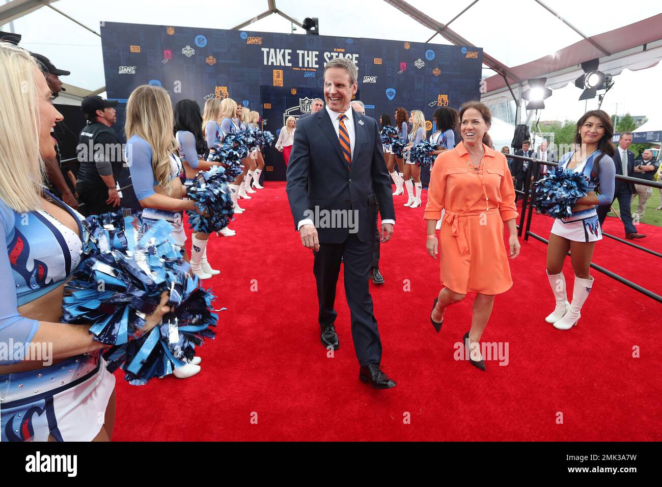 Tennessee governor Bill Lee, center, and his wife Maria Lee walk the ...