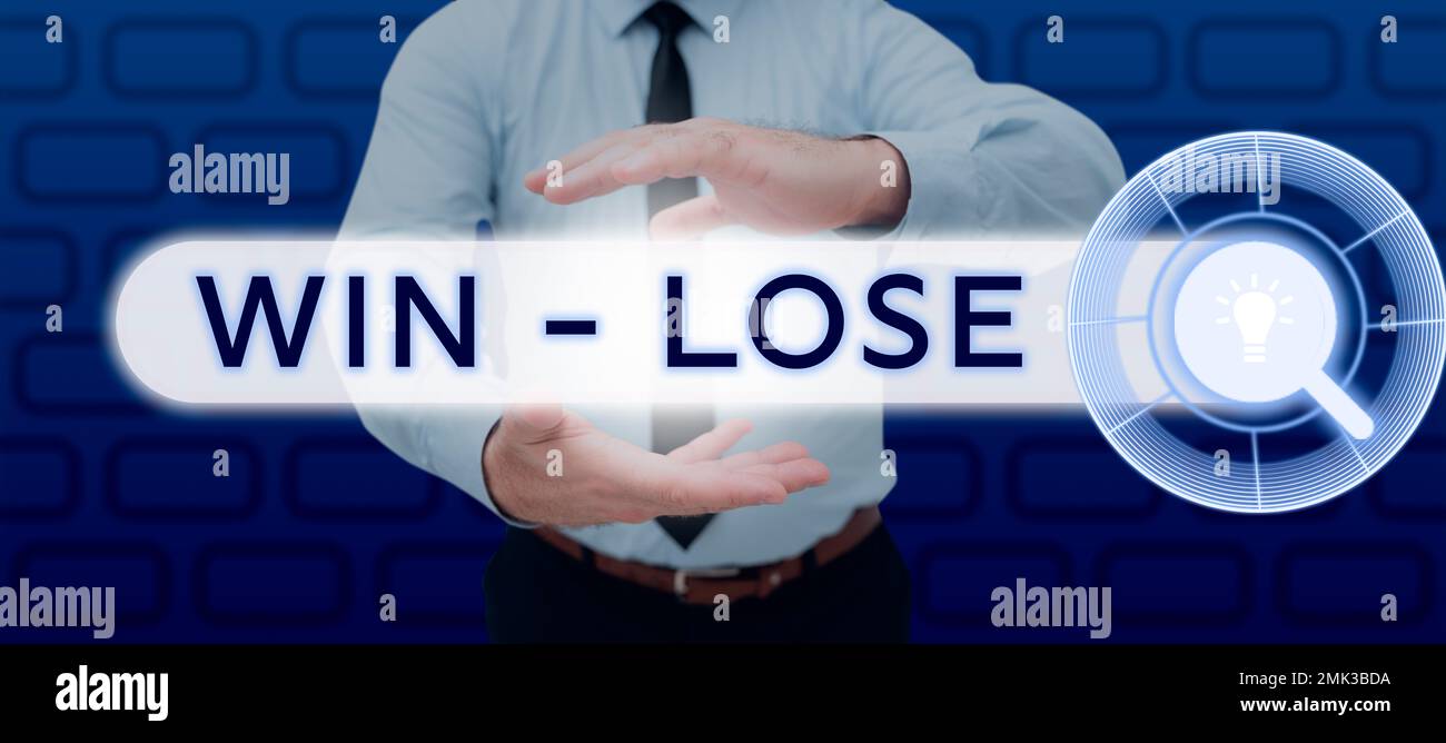 Conceptual caption Win Lose. Business idea the conflict-promoting ...
