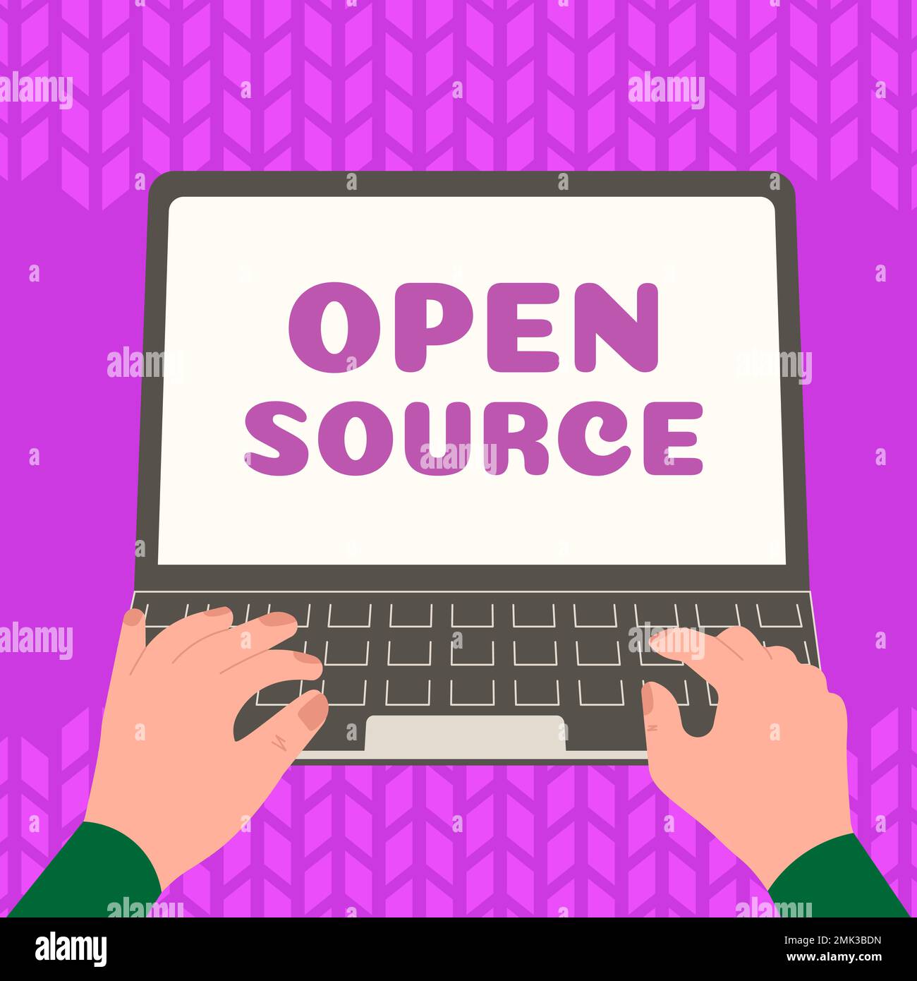 Hand writing sign Open Source. Word for denoting software which ...