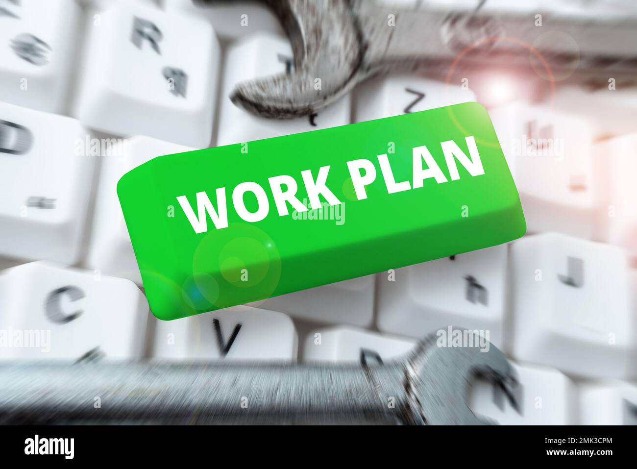 Sign displaying Work Plan. Business showcase project to be accomplished ...