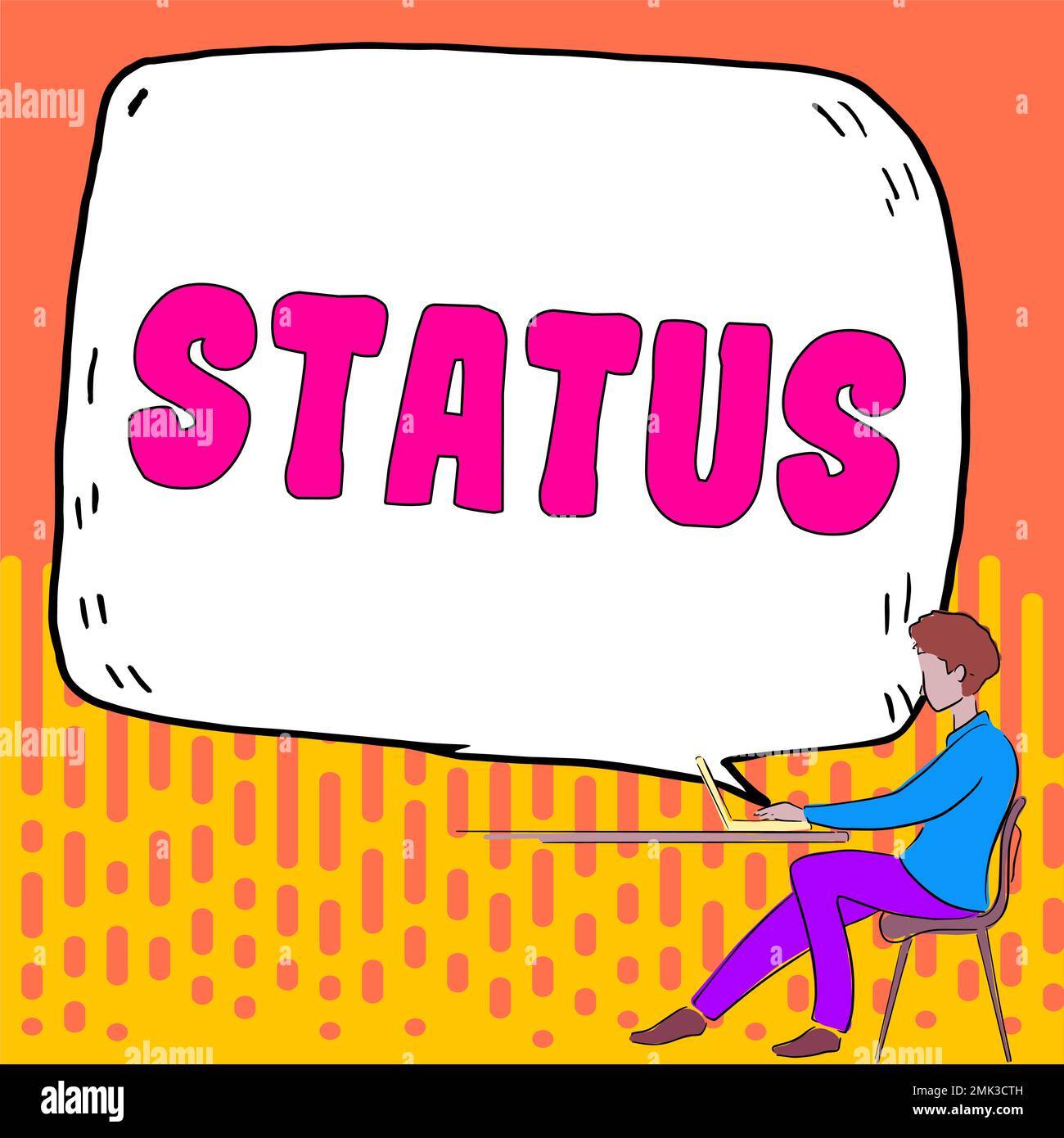 Hand writing sign Status. Conceptual photo situation at a particular ...