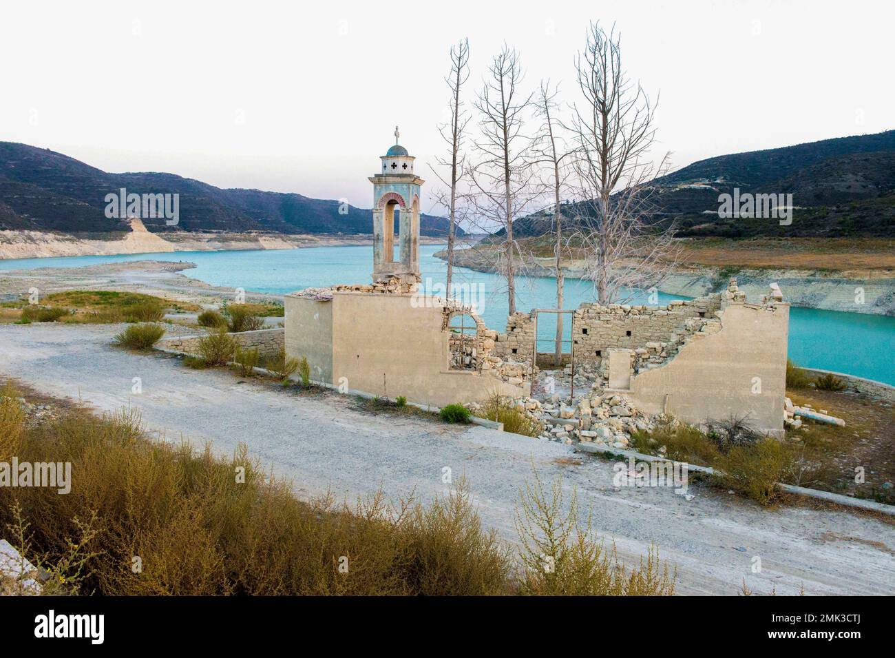The former church of Alassa can be reached on dry foot when the Klouris ...