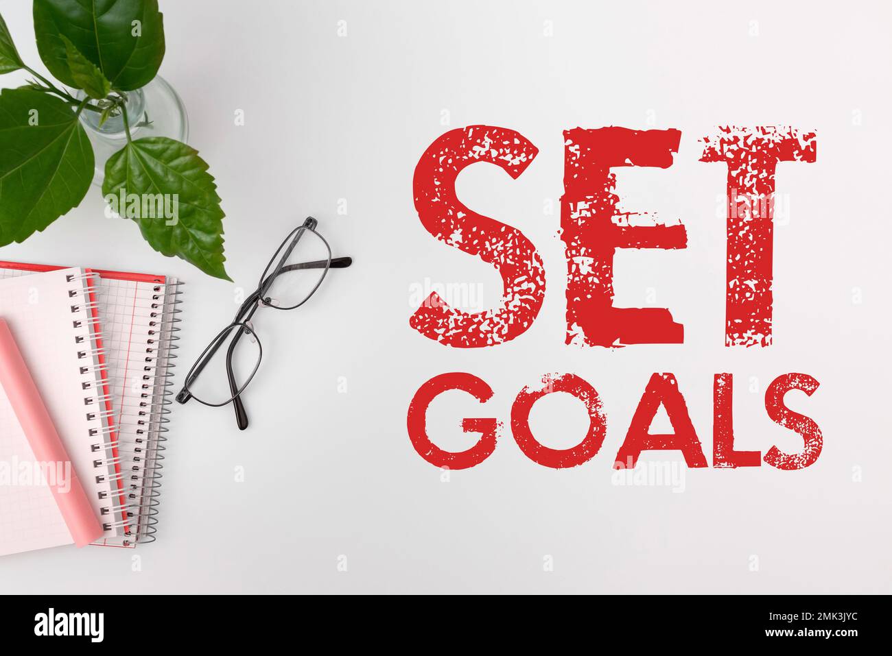 Text caption presenting Set Goals. Business overview Defining or ...