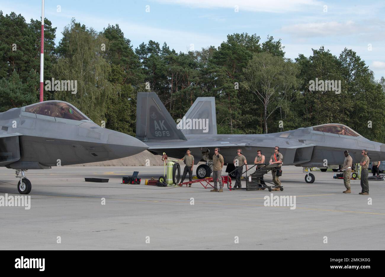 U.S. Air Force maintainers from the 90th Expeditionary Fighter Squadron ...
