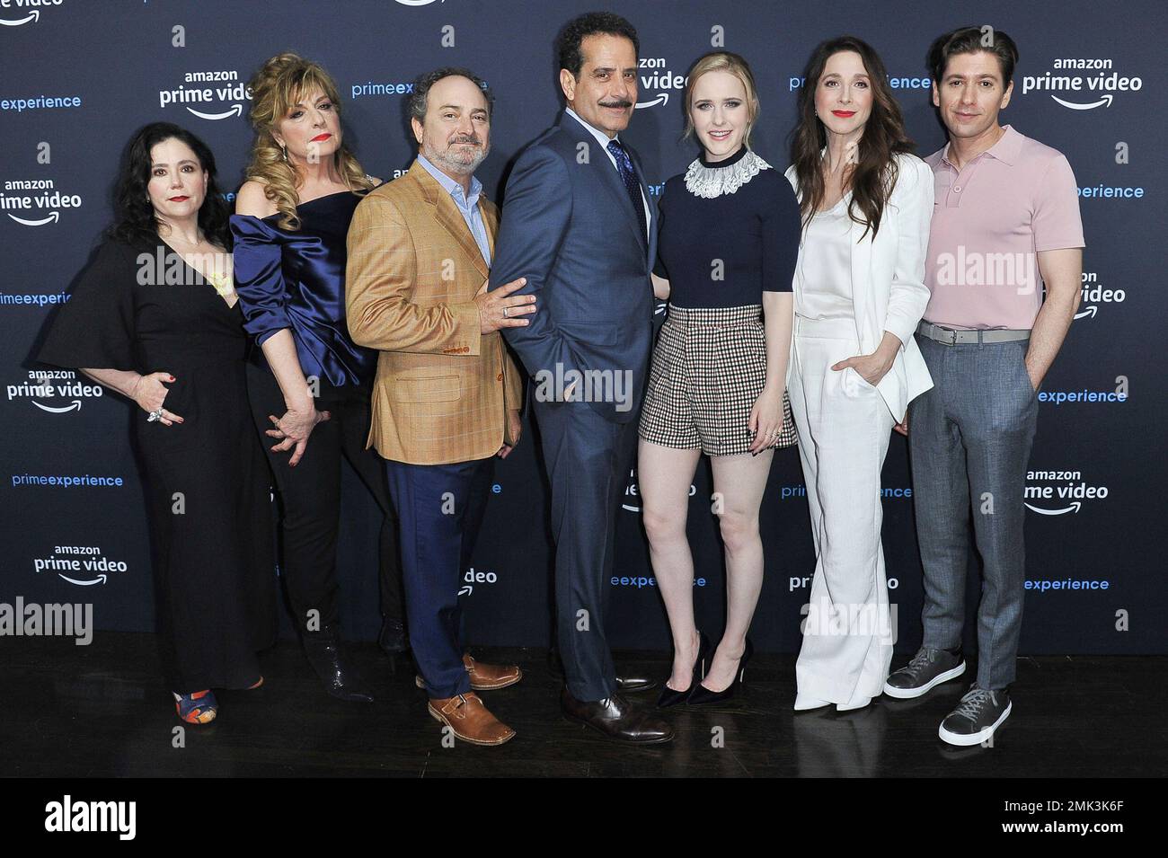 Alex Borstein, from left, Caroline Aaron, Kevin Pollak, Tony Shalhoub, Rachel Brosnahan, Marin ...