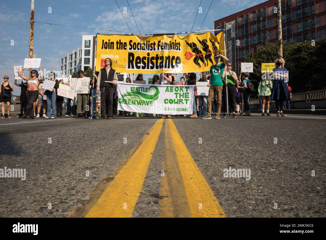 Seattle, USA. 8th Oct, 2022. The Rally to Defend Abortion Rights march ...