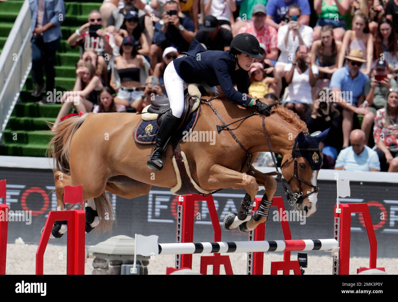 Jessica Springsteen competes during the Global Champions Tour, an ...