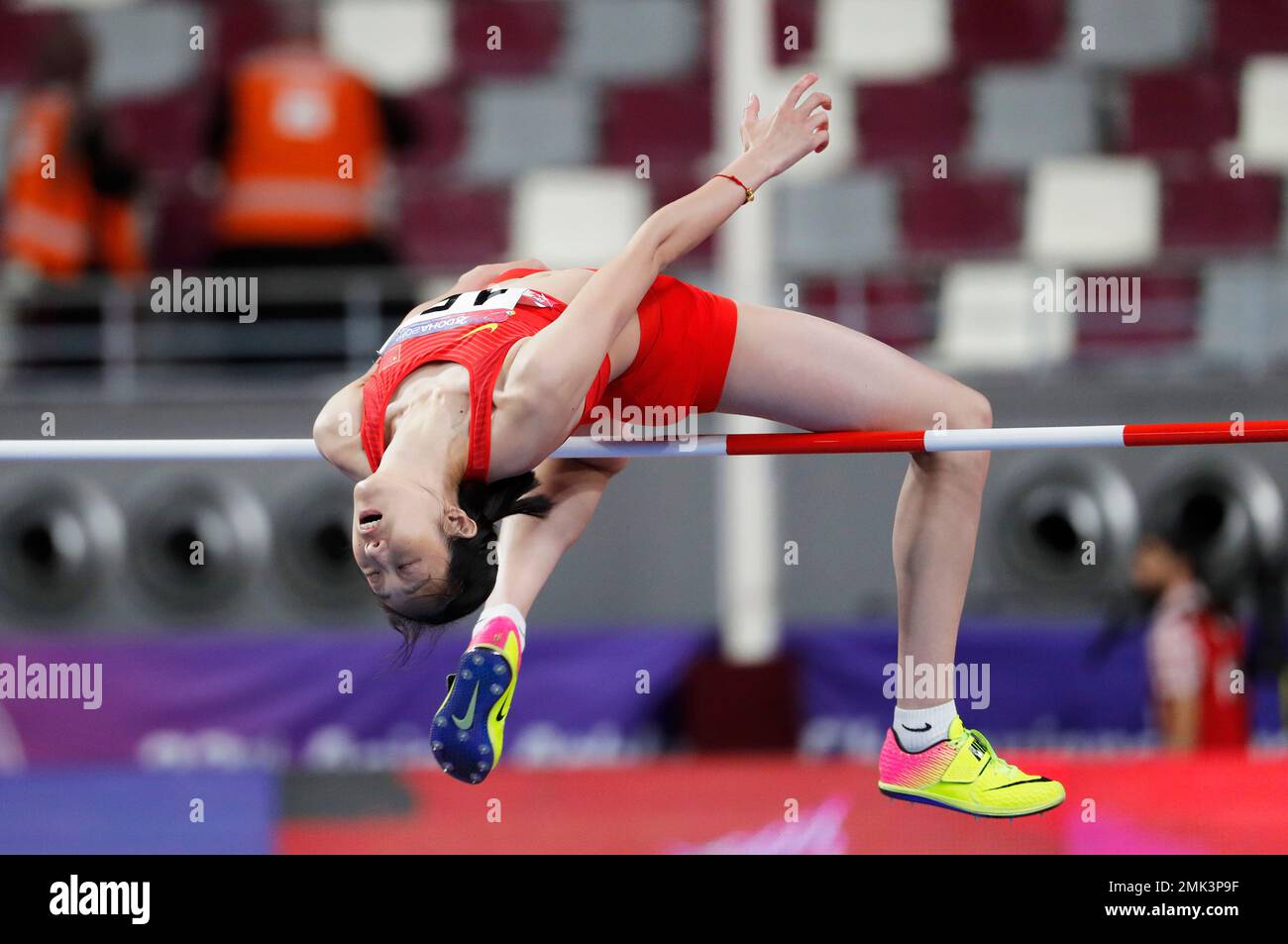 China's Wang Yang competes in the women's high jump final at the Asian ...