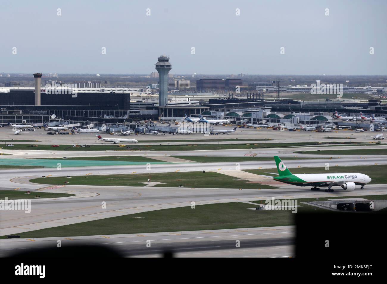 This April 22, 2019 photo shows a view of the O'Hare International ...