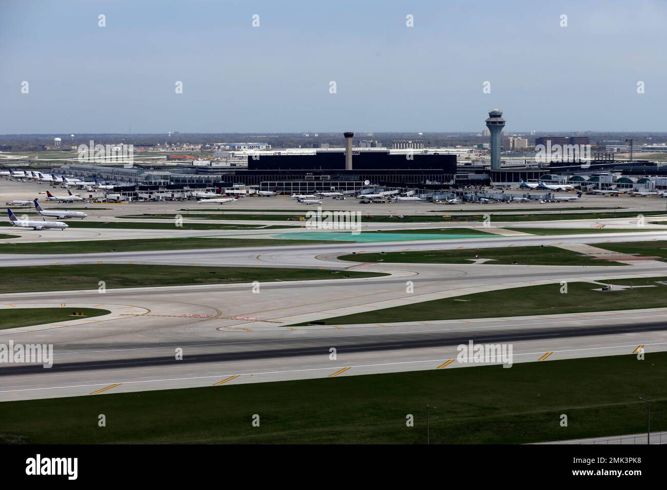 This April 22, 2019 photo shows a view of the O'Hare International ...