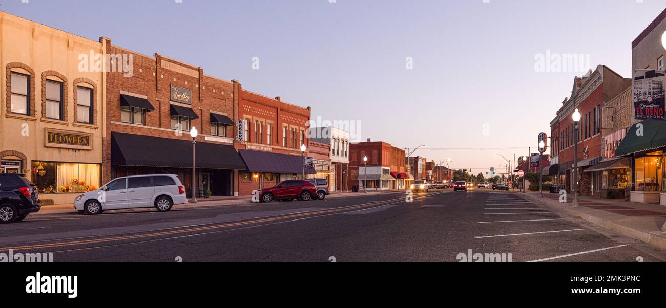 El Reno, Oklahoma, USA - October 17, 2022: The old business district on ...