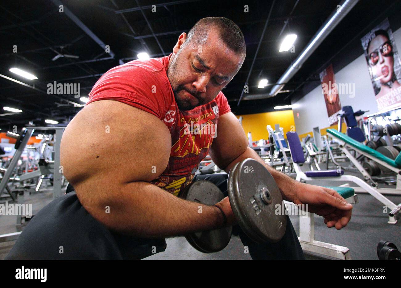 In this Nov. 16, 2012, file photo, Egyptian body builder Moustafa ...