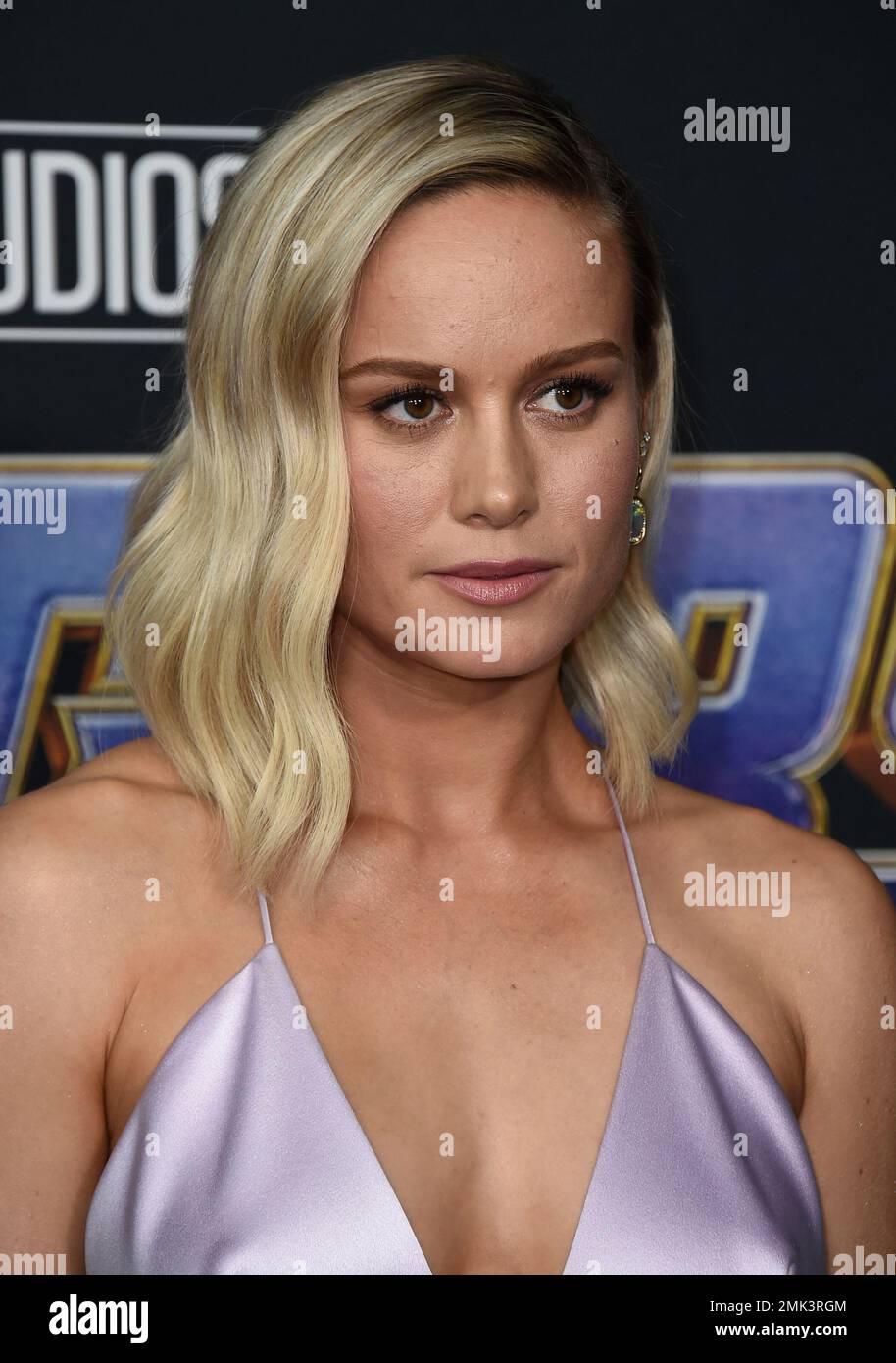 Brie Larson arrives at the premiere of "Avengers: Endgame" at the Los ...