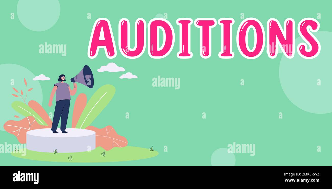 Handwriting text Auditions. Internet Concept a trial performance to ...