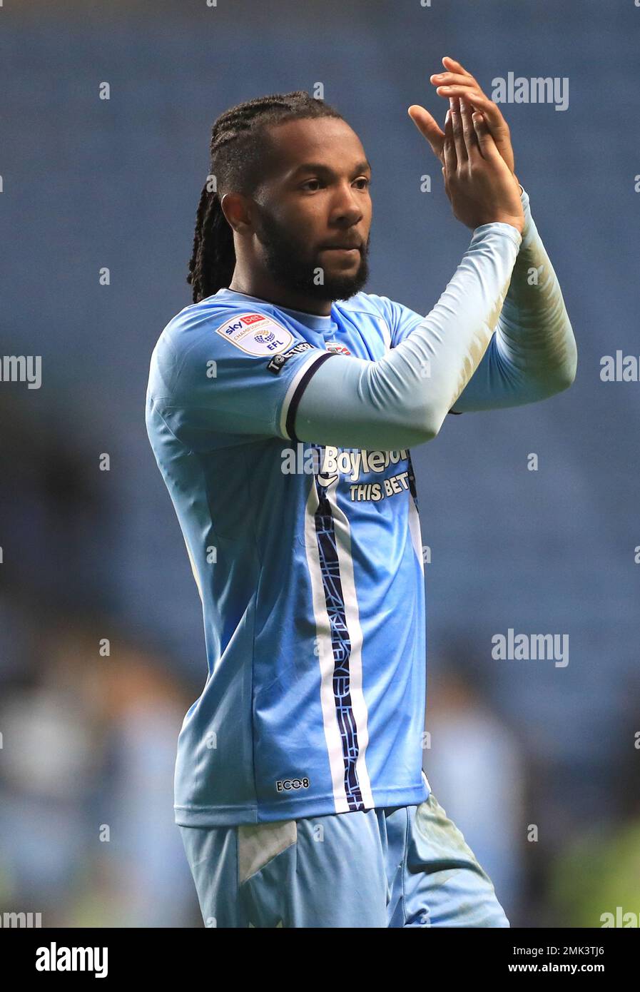 Coventry City's Kasey Palmer applauds the fans after the final whistle ...
