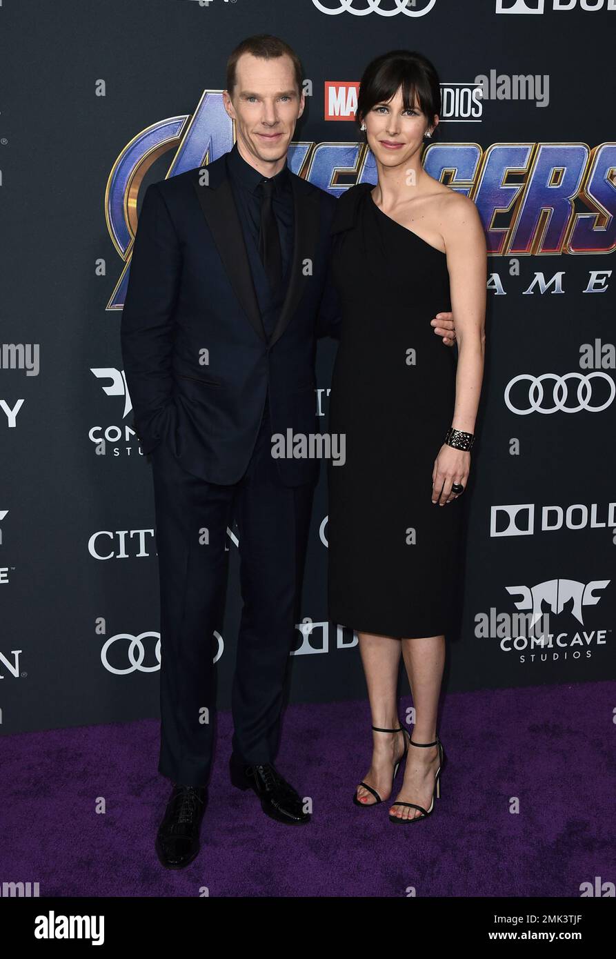Benedict Cumberbatch, left, and Sophie Hunter arrive at the premiere of ...