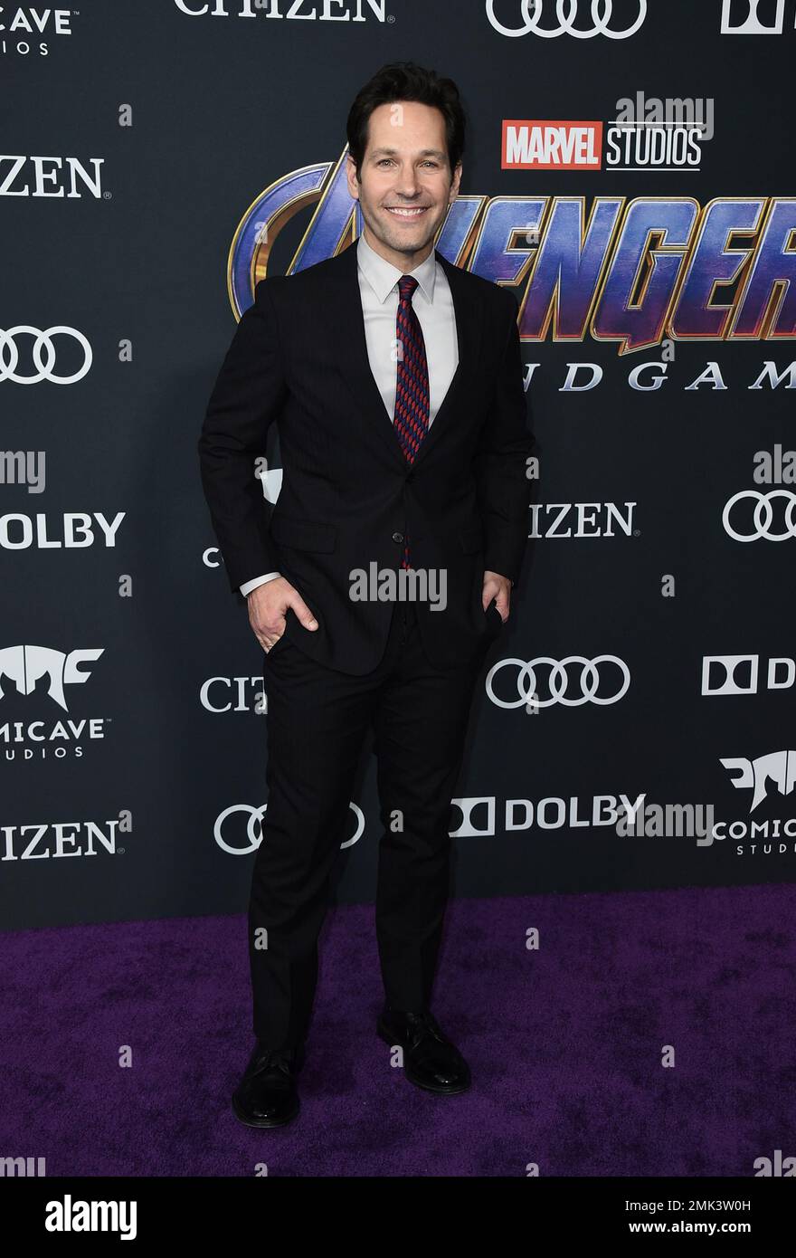 Paul Rudd arrives at the premiere of "Avengers: Endgame" at the Los ...