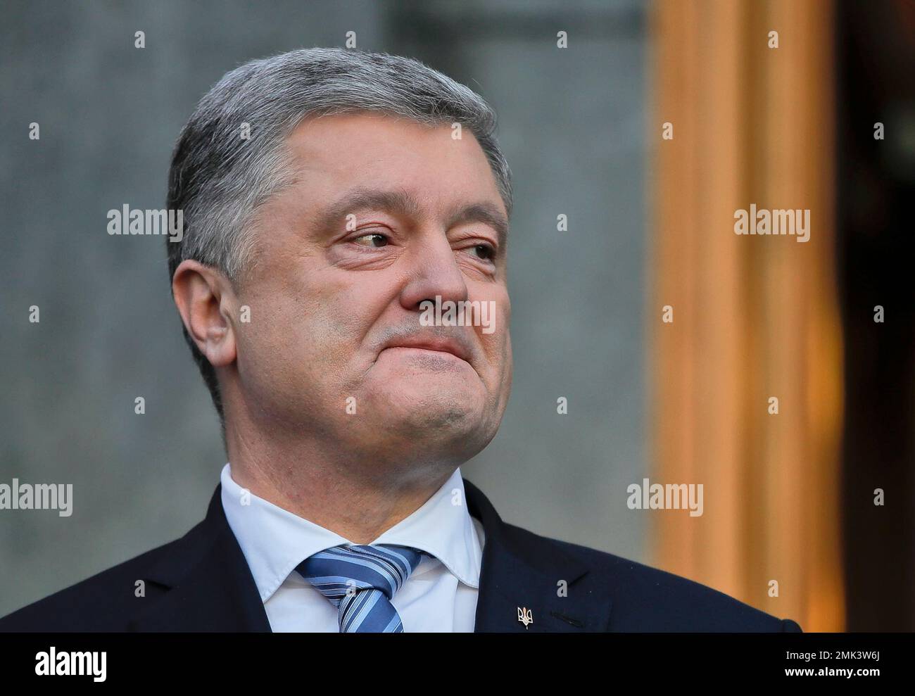 Ukrainian President Petro Poroshenko attends a meeting with supporters ...