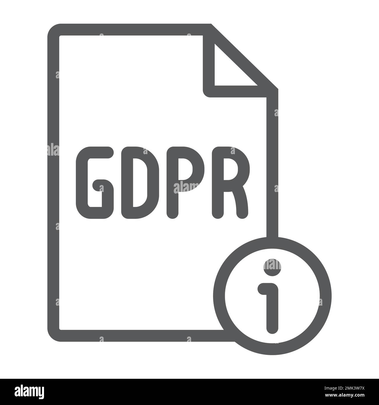 Gdpr info line icon, personal and privacy, information sign, vector ...