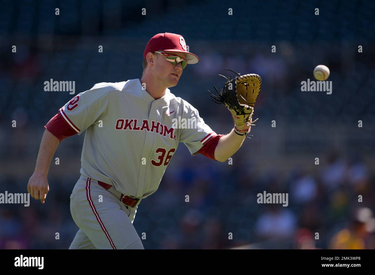 Oklahoma's Tyler Hardman catches against Minnesota during an NCAA ...