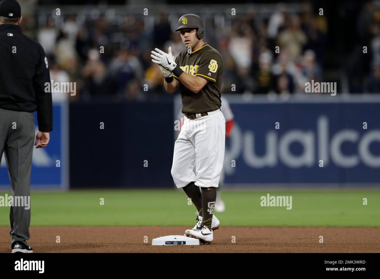 San Diego Padres Ian Kinsler Hits A Double During The Tenth Inning Of