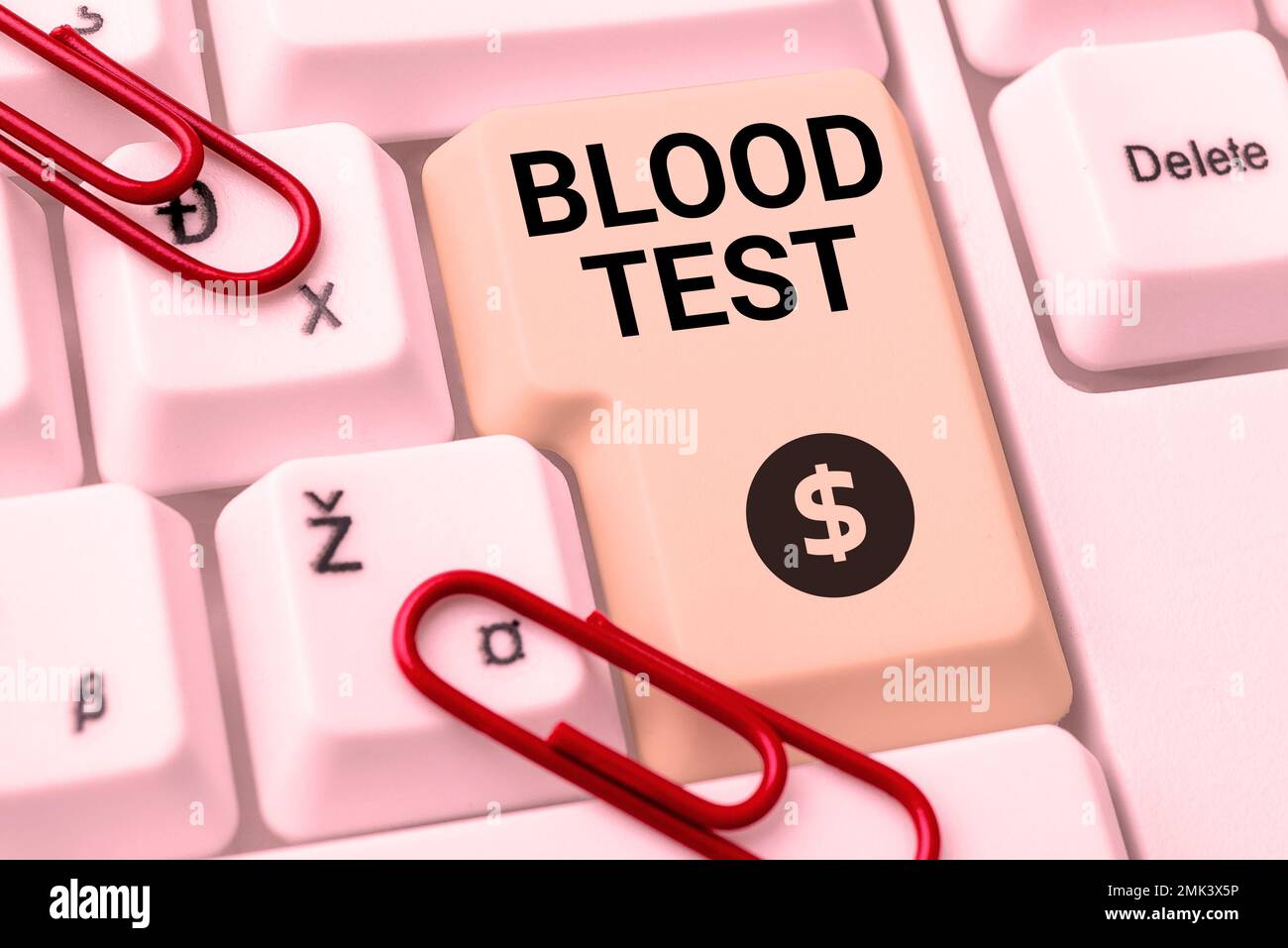 Text sign showing Blood Test. Concept meaning Extracted blood sample ...