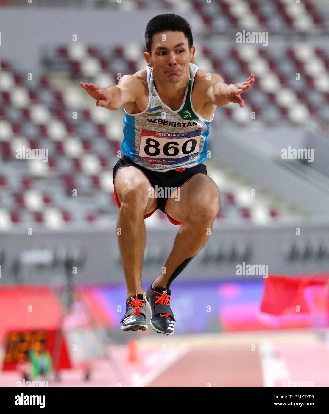 Uzbekistan's Rulsan Kurbanov competes in the men's triple jump final at ...