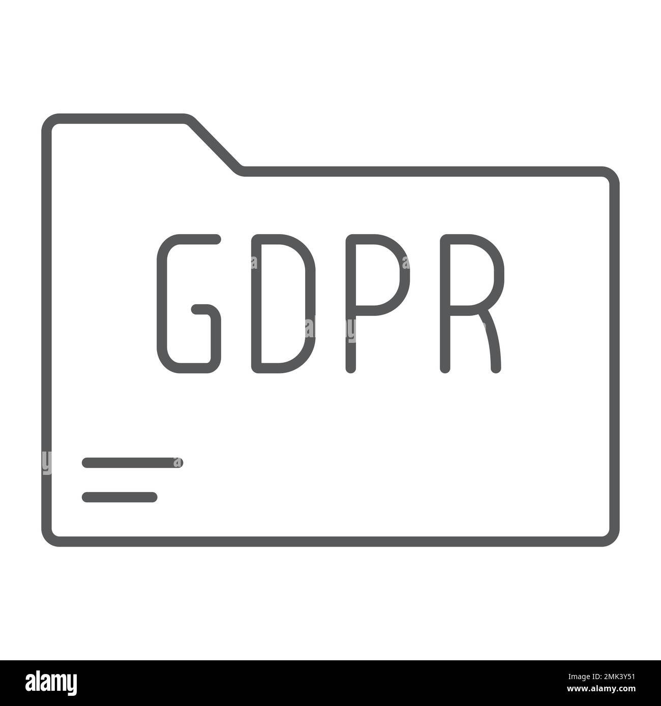 Gdpr folder thin line icon, information and document, file sign, vector ...