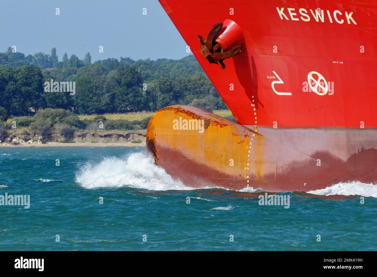 A detail view of the bow wave made by an underway ship Stock Photo - Alamy