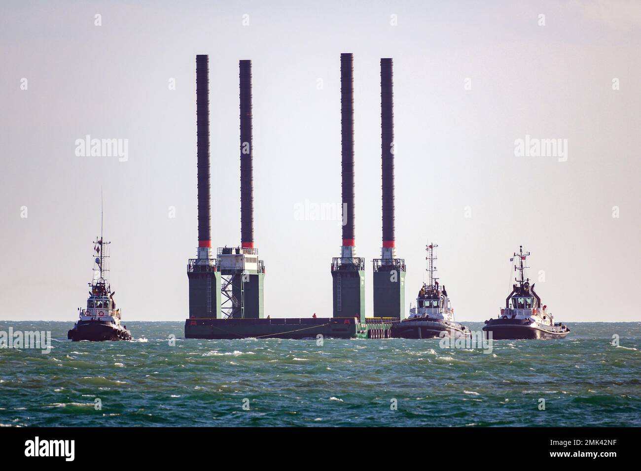 The jack-up barge Typhoon is used by the Royal Navy for ship ...