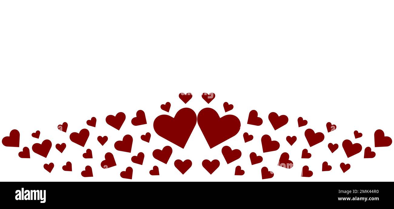Red hearts set. Banner design for Happy Valentine's day Stock Photo - Alamy