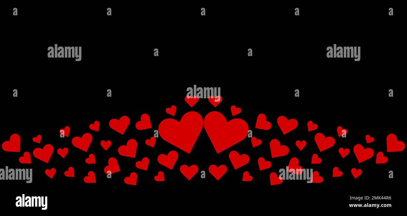 Red hearts set. Banner design for Happy Valentine's day Stock Photo - Alamy