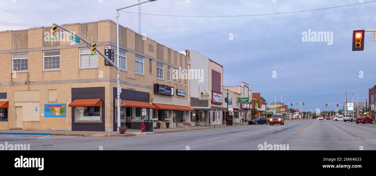 Pryor, Oklahoma, USA - October 16, 2022: The old business district on ...