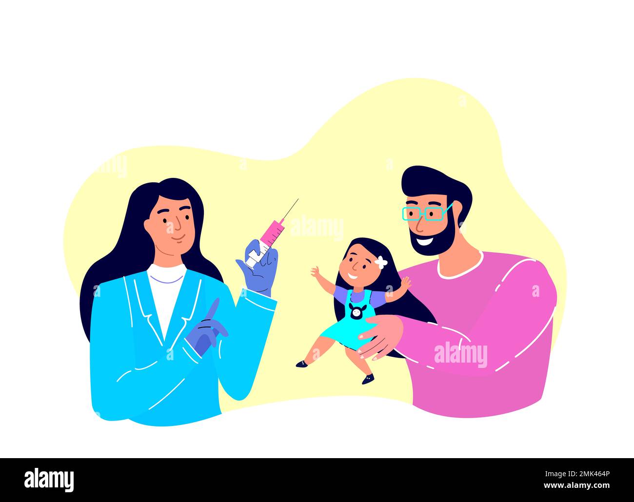 Female Pediatrician Doctor Vaccinate a Child Girl.Inoculation Concept ...