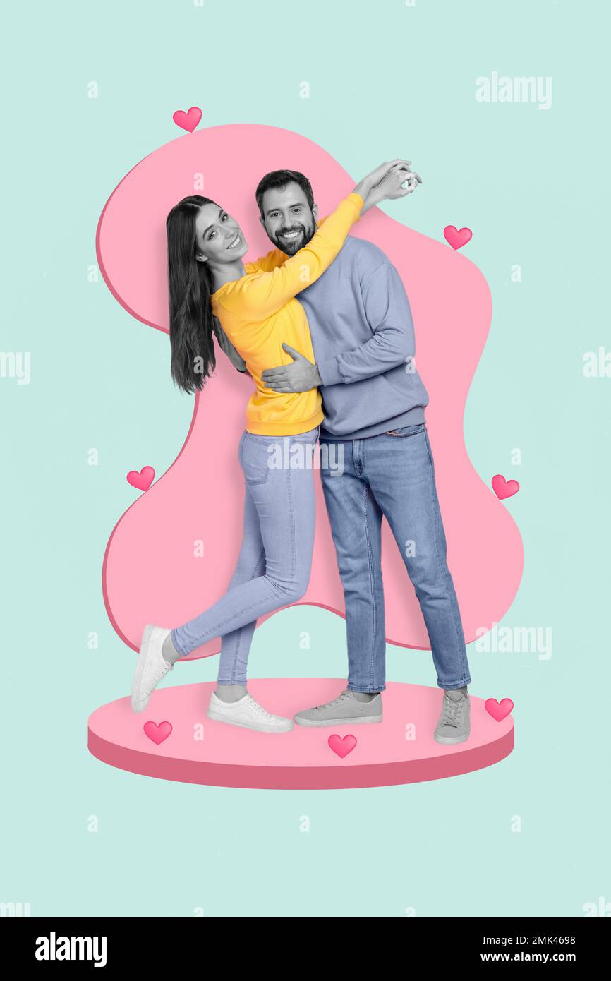 Cute Couples Cuddling Collage