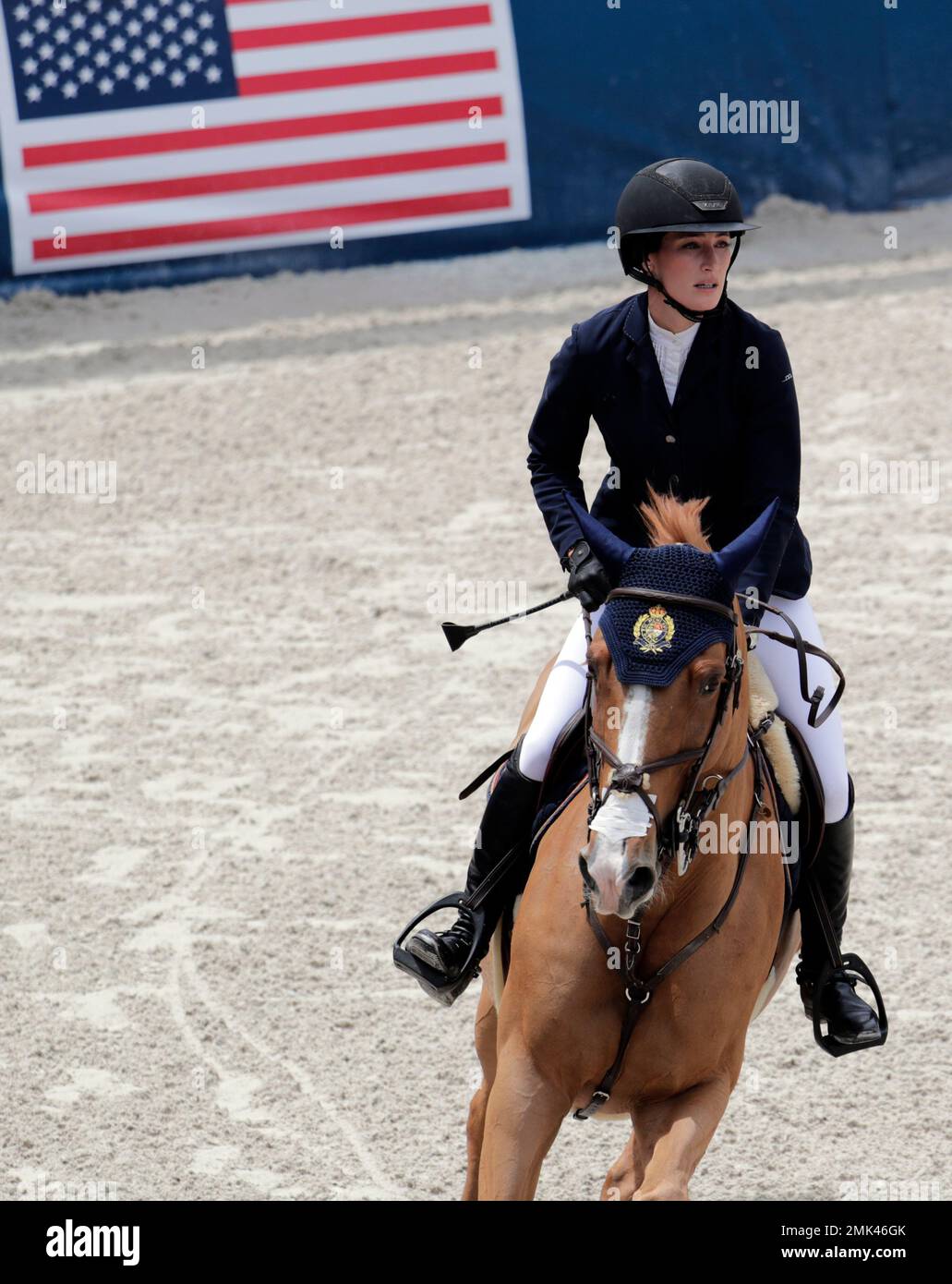 Jessica Springsteen competes during the Global Champions Tour, an ...