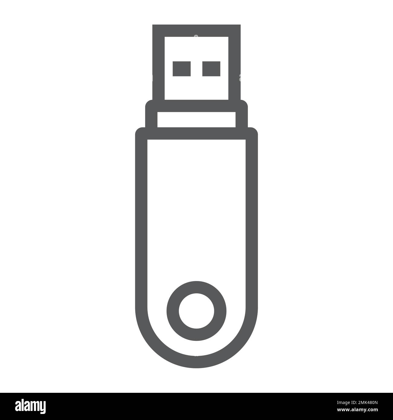 Pendrive line icon, data and memory, flash drive sign, vector graphics ...