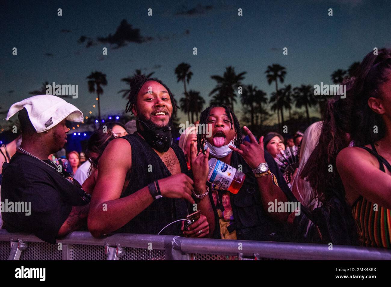 Festival goers drinking Pedialyte to stay hydrated attend the Coachella ...