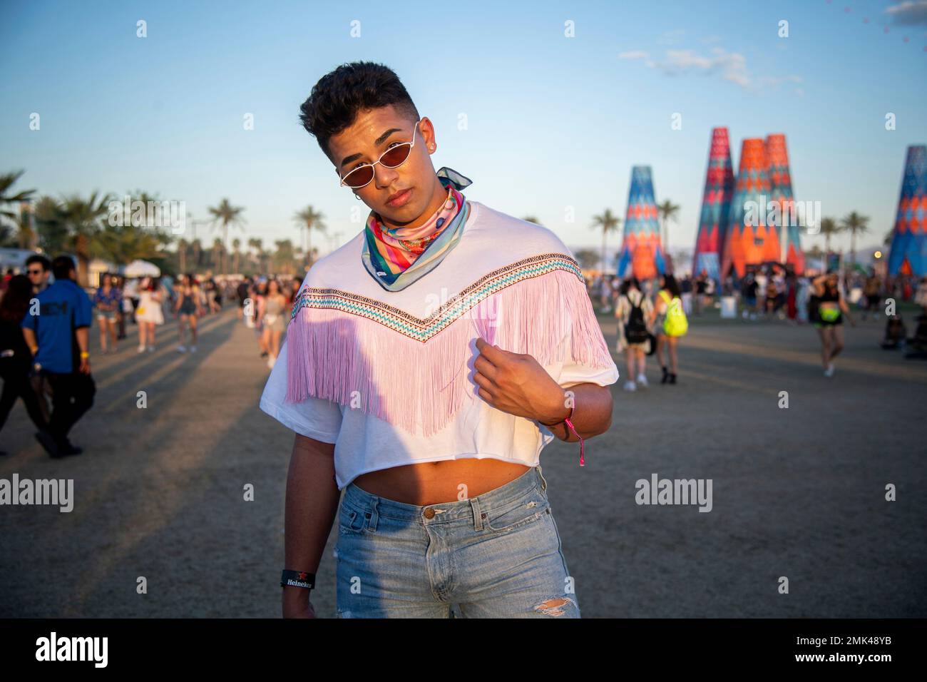 Festival goers attend the Coachella Music & Arts Festival at the Empire ...